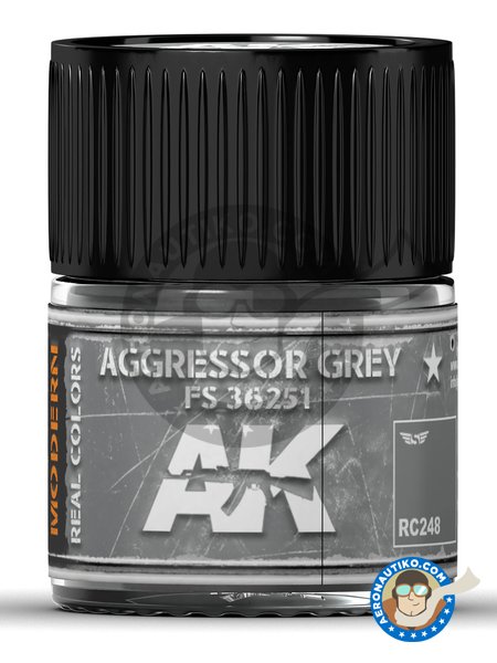 AK Interactive: Real color - Aggressor grey FS 36251. 10ml - for all kits (ref. RC248) | Paints ...